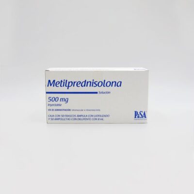 METILPREDNISOLONA Frascos Ámpula 500 mg / 8 ml Caja C/ 50. – PiSA